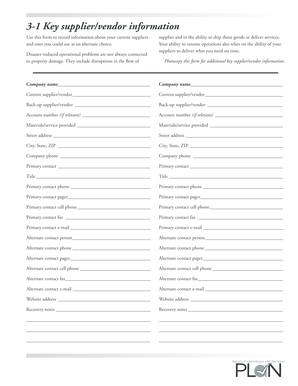 Fillable Online pia Vendor contact list - PIA - pia Fax Email Print - pdfFiller