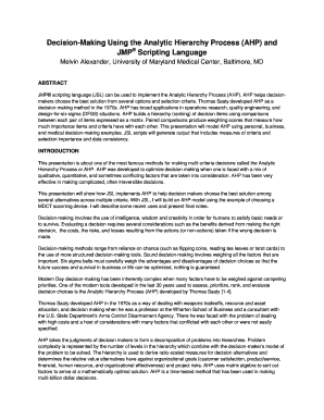 Fillable Online Decision-Making Using the Analytic Hierarchy Process (AHP) and Fax Email Print ...