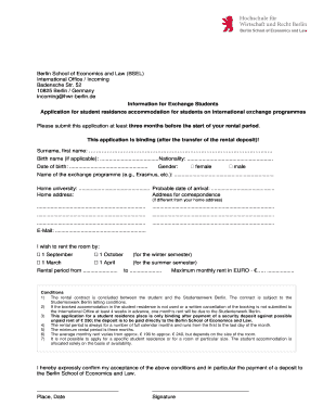 Fillable Online ApplicationStudentResidenceHall2011-1.doc Fax Email Print - pdfFiller