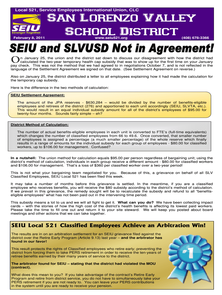 Fillable Online seiu521 SLV Newsletter 020811 - SEIU Local 521 ...