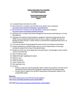 Fillable Online countyofsb Project Information Form Checklist for Project Proponents ...