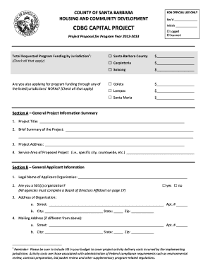 Fillable Online CDBG CAPITAL PROJECTS - Santa Barbara County Fax Email ...
