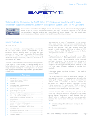 Fillable Online Welcome to the Seventh issue of the NATA Safety 1st ...