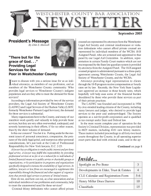 Fillable Online September - Westchester bCountyb Bar Association Fax ...