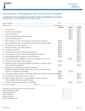 Fillable Online Conven deli storesappqxp - Capstone Underwriters Fax ...