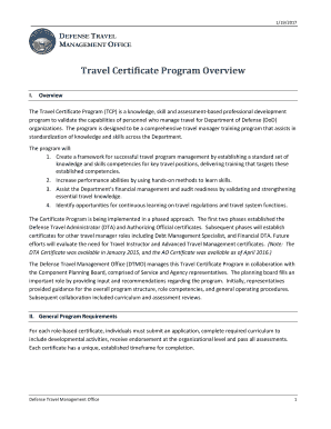 Fillable Online Travel Certificate Program Overview Fax Email Print ...