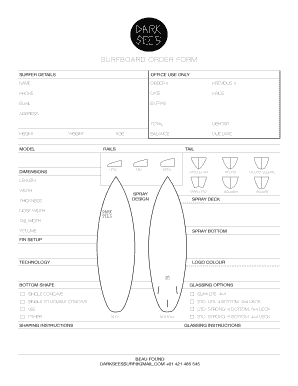 Fillable Online SURFBOARD ORDER FORM - Tumblr Fax Email Print - pdfFiller