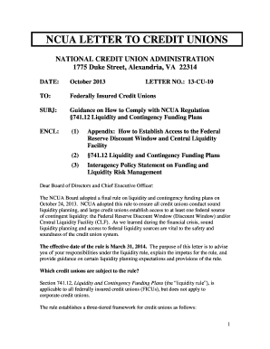 Fillable Online ncua Guidance on How to Comply with NCUA Regulation Fax Email Print - pdfFiller