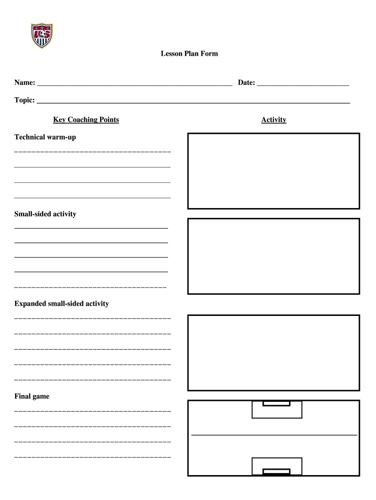 Soccer Practice Plan Template Fill Online Printable Fillable Blank 