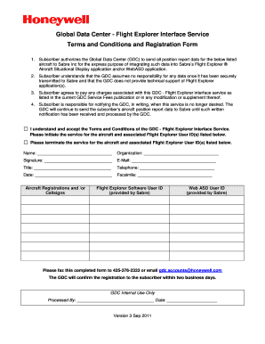 Fillable Online Flight Explorer Registration Form - Honeywell - Global Data Center Fax Email ...