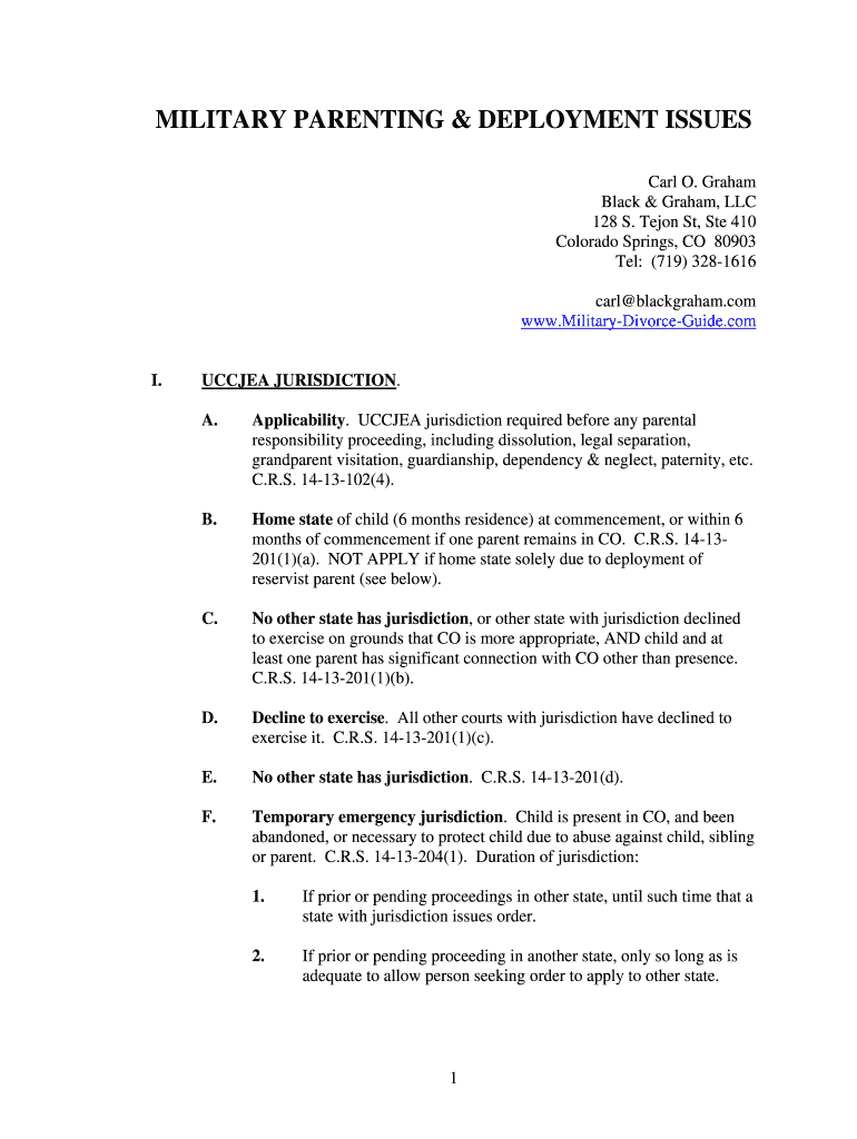 Fillable Online MILITARY PARENTING amp DEPLOYMENT ISSUES - Carl Graham ...