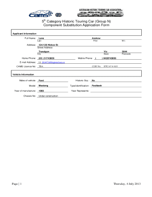 Fillable Online Component Substitution Application form Fax Email Print ...
