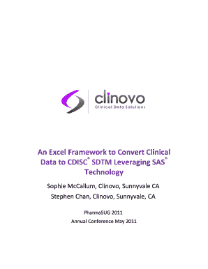 Fillable Online An Excel Framework to Convert Clinical Data to CDISC ...