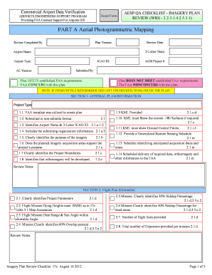 Fillable Online AIRPORTS GIS - IMAGERY PLAN REVIEW CHECKLIST This ...