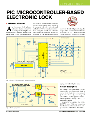 Fillable Online PIC mICroController-BAsed eleCtronIC loCk - Kits 'n' Spares Fax Email Print ...