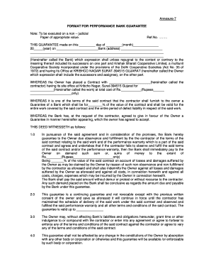 Fillable Online FORMAT FOR PERFORMANCE BANK GUARANTEE - Kribhco Fax ...