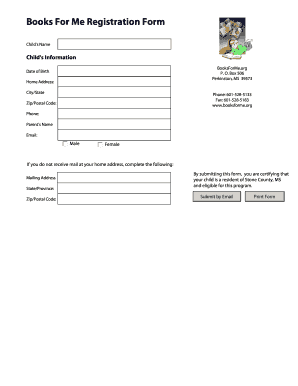 Fillable Online booksforme Books For Me Registration Form Fax Email ...