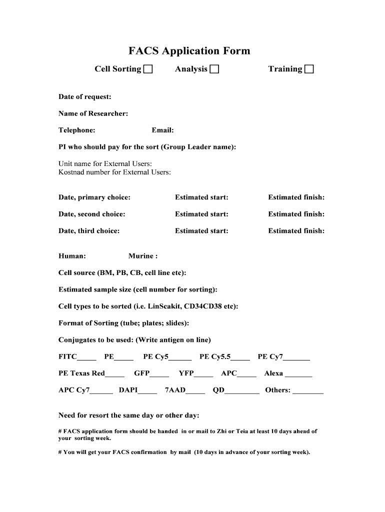 Fillable Online 2014 FACS Application Form (pdf 75,8 kB) Fax Email ...
