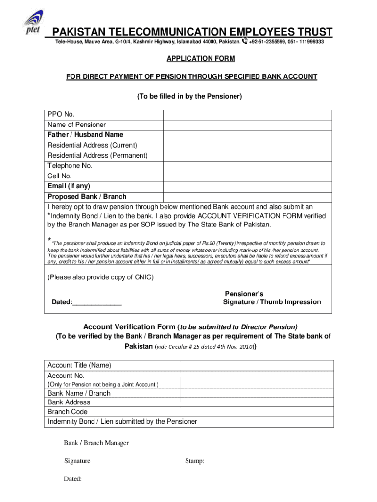 Pakistan Telecommunication Employees Trust - Fill Online, Printable ...