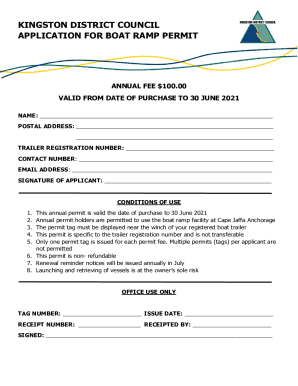 Fillable Online APPLICATION FOR BOAT RAMP PERMIT Fax Email Print ...