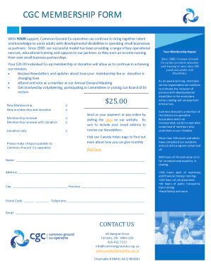 Fillable Online CGC MEMBERSHIP FORM Fax Email Print - pdfFiller
