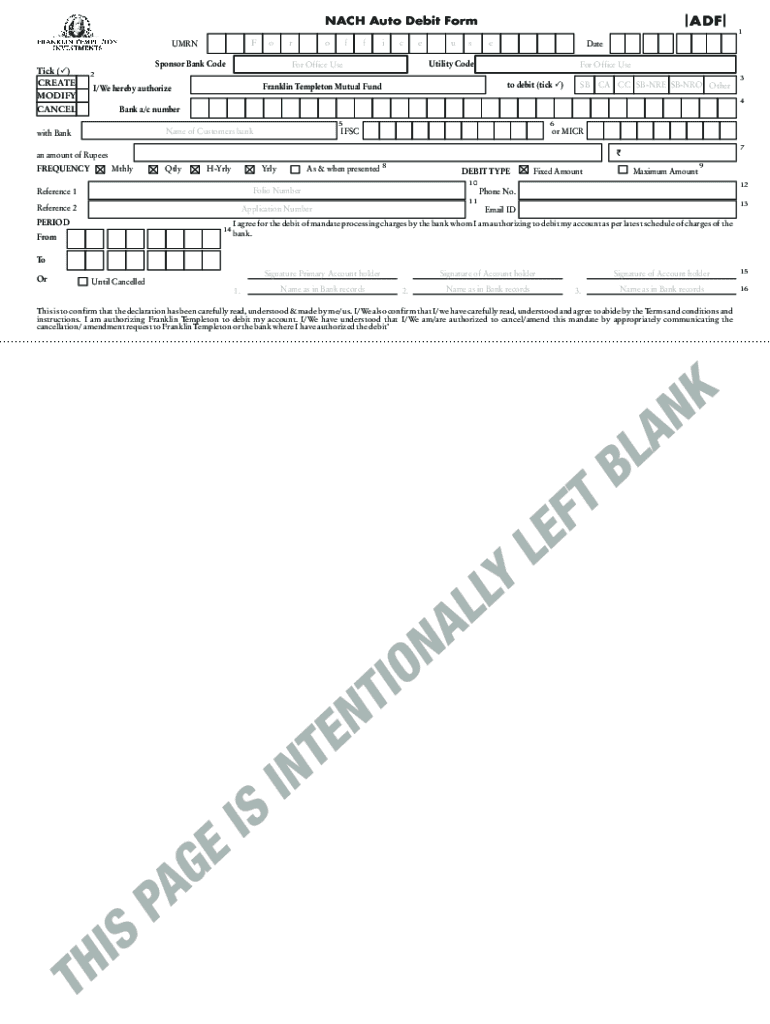 Fillable Online Auto-Debit Payment Authorization Form Fax Email Print ...