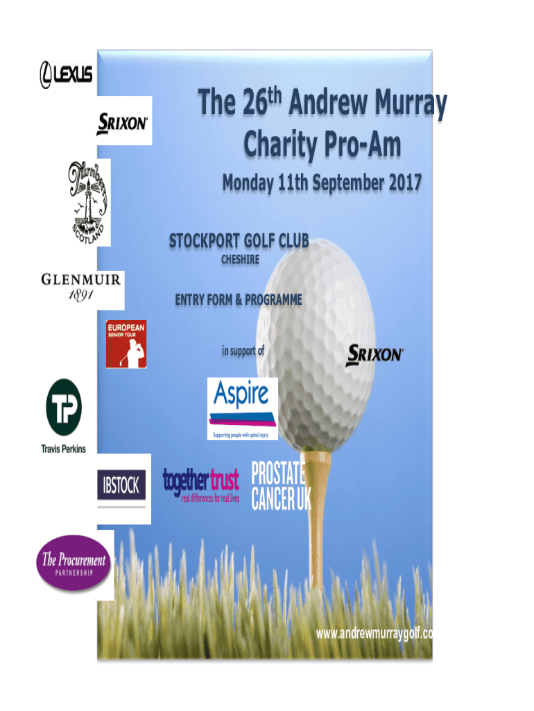Fillable Online The 26th Andrew Murray Charity Pro-Am - Andrew Murray ...
