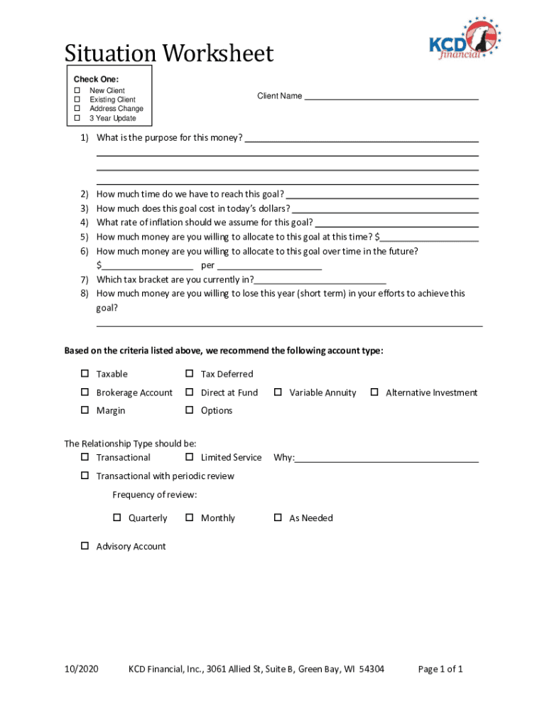 Fillable Online Situation Worksheet Fax Email Print - pdfFiller