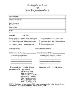 Fillable Online Voter Registration - Elections and Voter Information ...