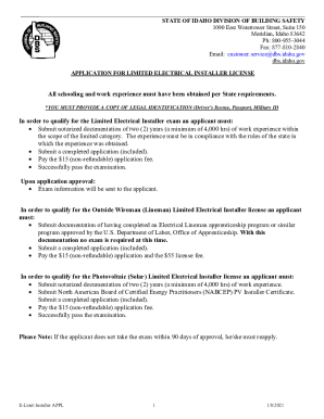 Fillable Online dbs idaho APPLICATION FOR HOMEOWNER PERMIT - Building ...