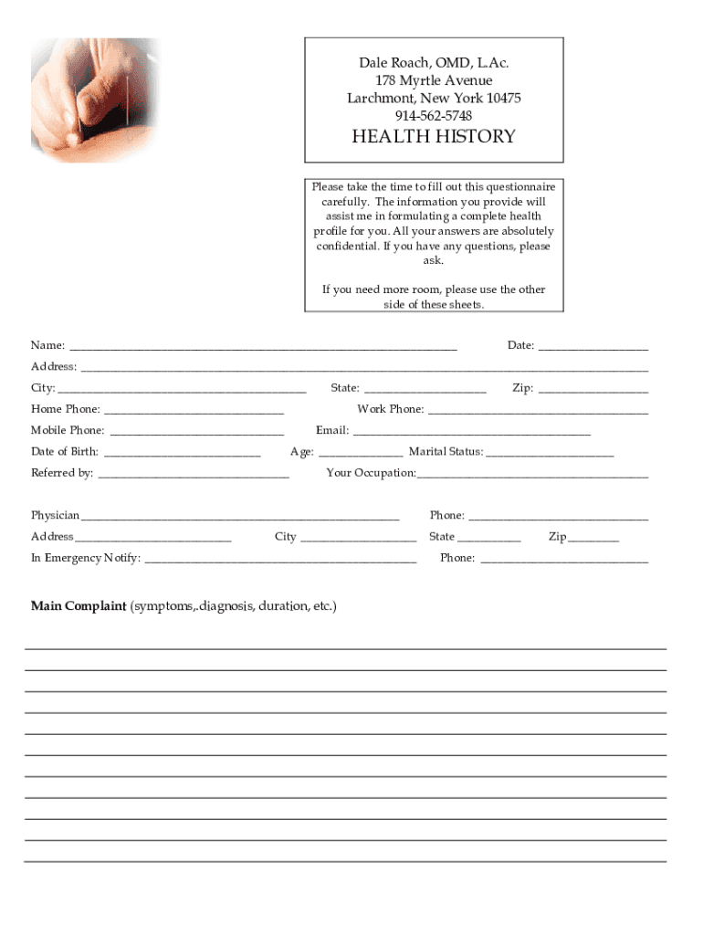 Fillable Online Dale Roach, OMD, L Fax Email Print - pdfFiller