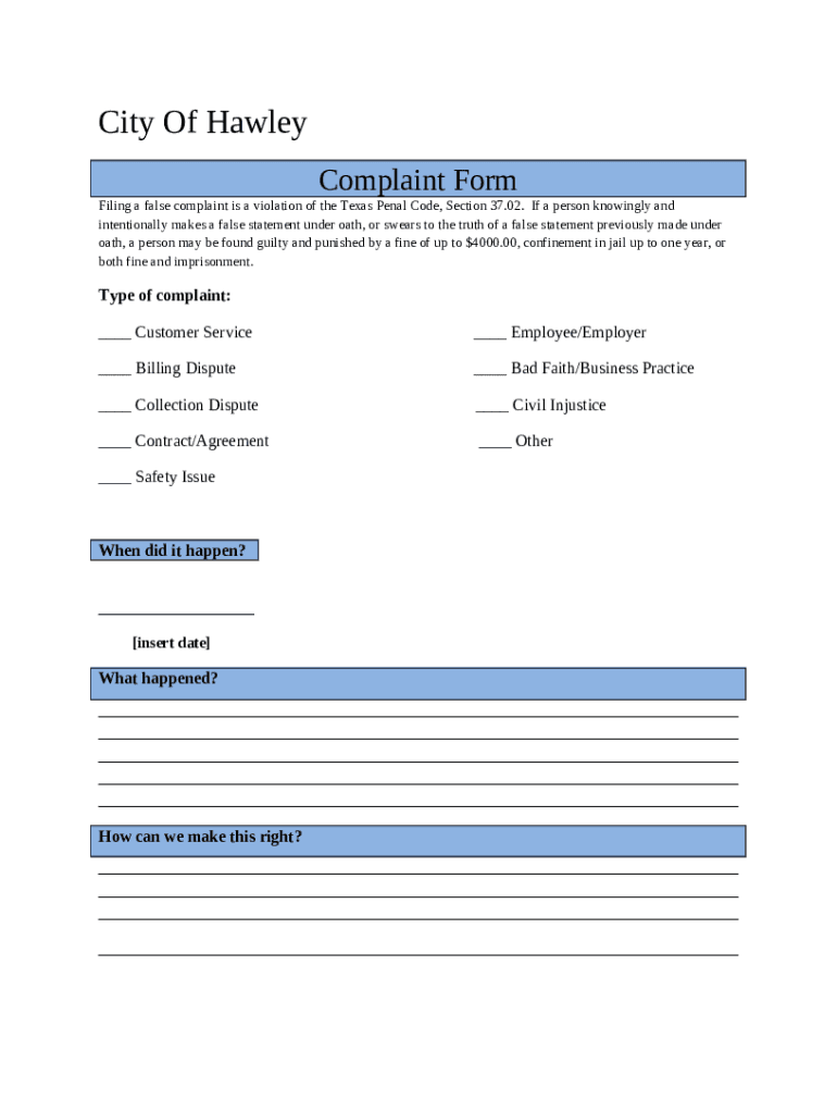 Compliment / Complaint Processing Doc Template | pdfFiller