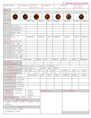 LYRICAL HAIR ORDER Doc Template | pdfFiller