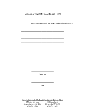 Fillable Online FREE 6+ Dental Records Release Forms in PDF MS WordFREE ...