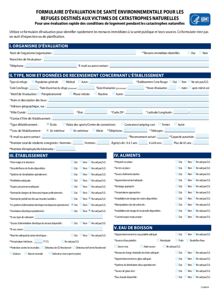 Fillable Online emergency cdc Formulaire dvaluation de sant ...