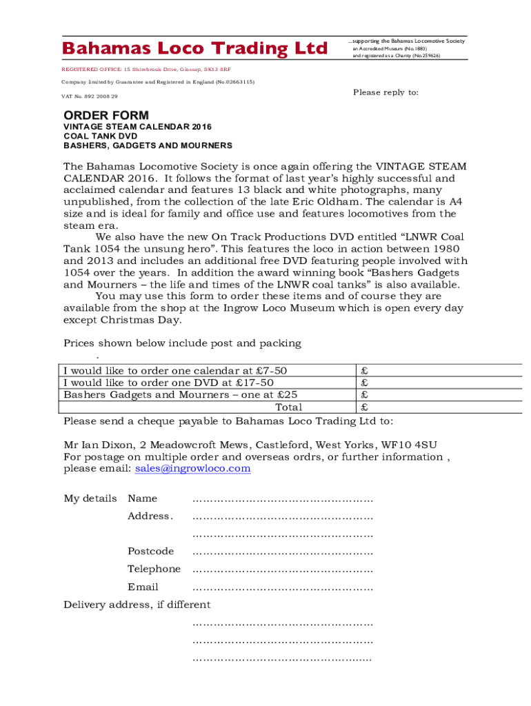 Fillable Online Bahamas Loco Trading Ltd - Bahamas Locomotive Society ...