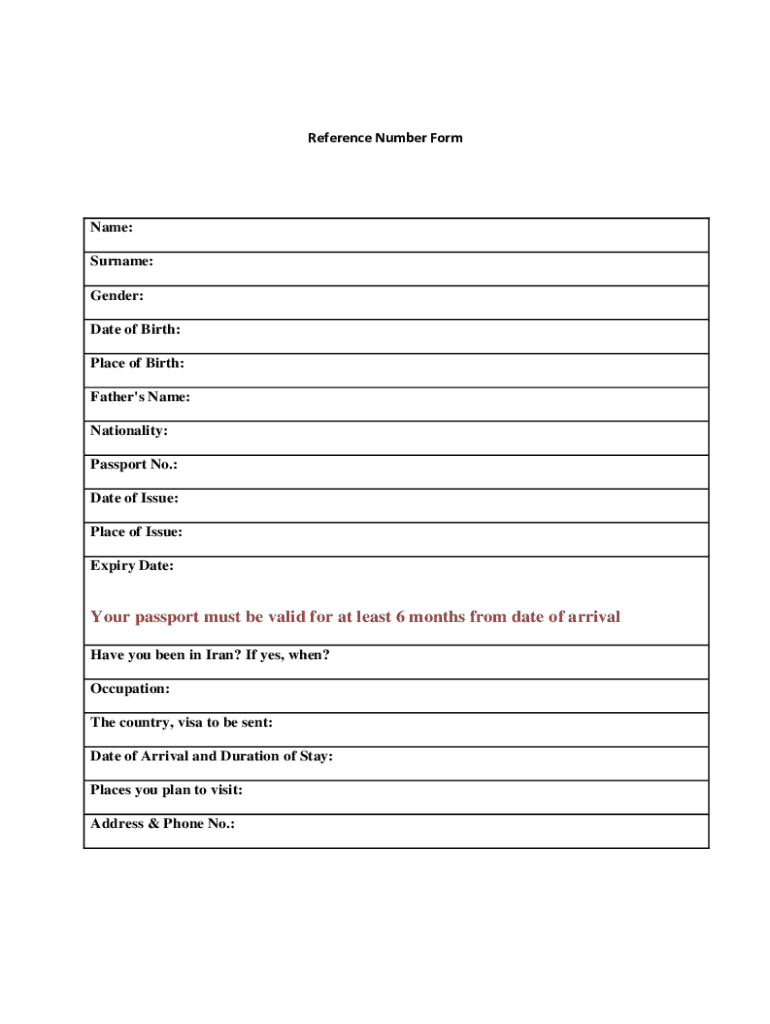Fillable Online Reference Number Form Fax Email Print - pdfFiller