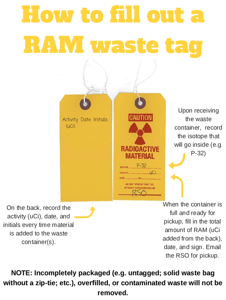 Fillable Online How to fill out a RAM waste tag Fax Email Print - pdfFiller