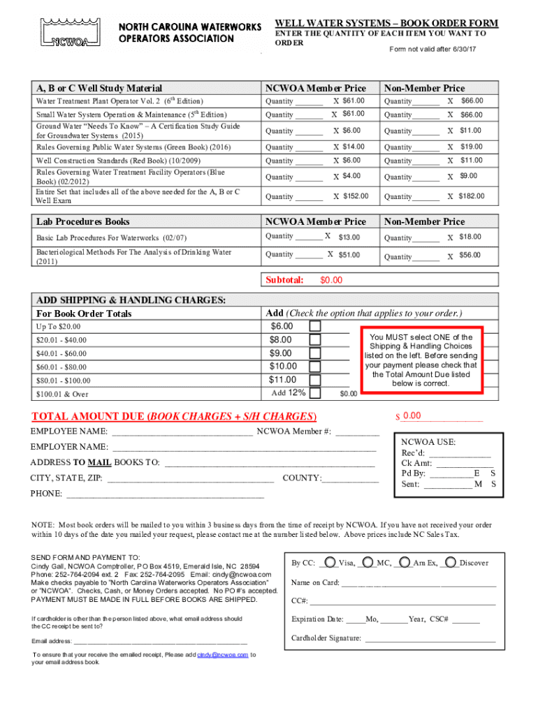 Fillable Online SURFACE WATER SYSTEMSBOOK ORDER FORM Fax Email Print ...
