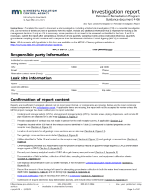 Investigation report - pca.state.mn.us Doc Template | pdfFiller