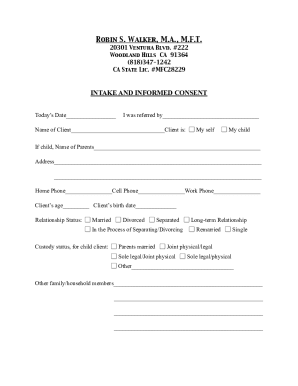 Fillable Online RSW Intake form Fax Email Print - pdfFiller