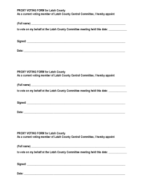 Fillable Online PROXY VOTING FORM for Latah County As a current voting ...
