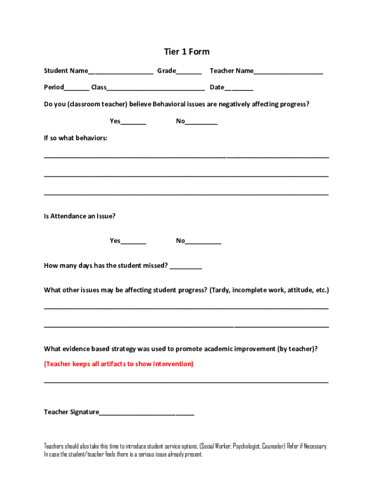 Fillable Online Tier 1 Form Fax Email Print - pdfFiller