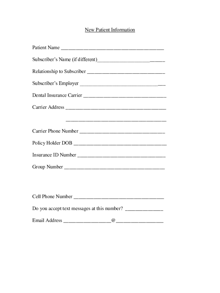 Fillable Online What is a subscriber number for health insurance? Fax ...