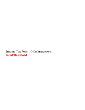 Fillable Online Income Tax Form 1040a Instructions Fax Email Print ...