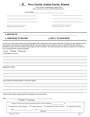 Fillable Online jp pima CV Motion To 8150-124. CV Motion To 8150-124 ...