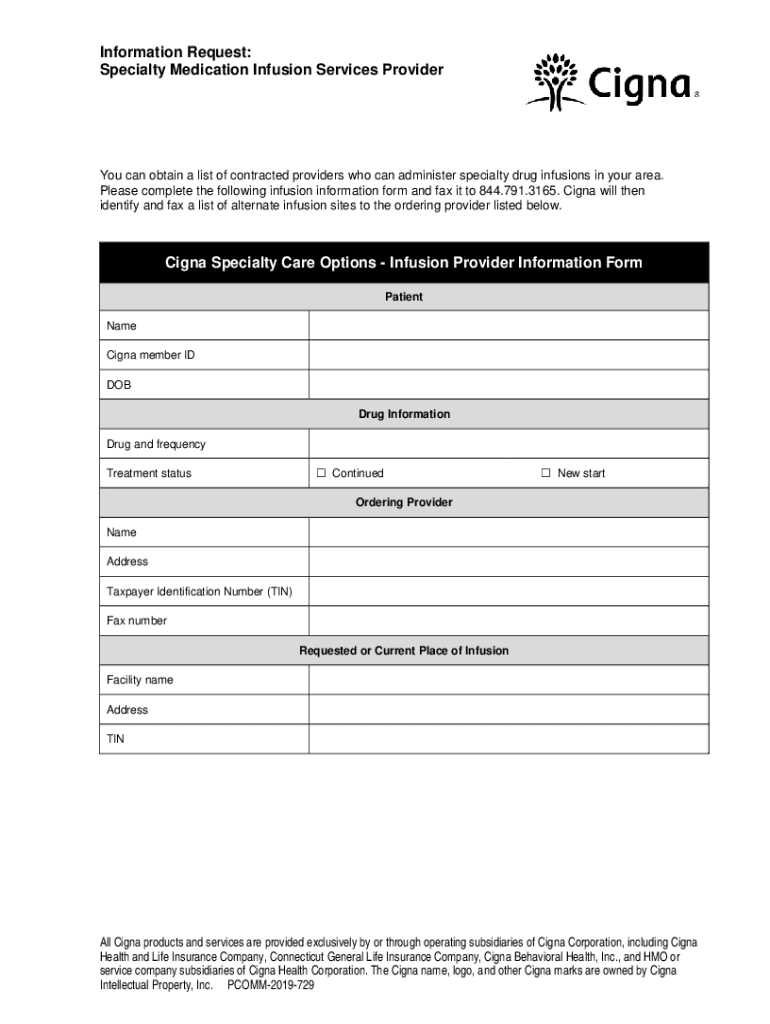 Fillable Online Specialty Infusion Services Request Form Fax Email Print - pdfFiller