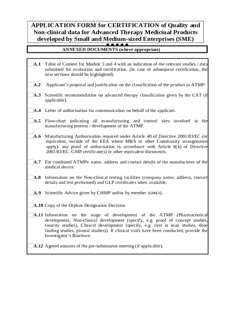 Application certification Annexes Doc Template | pdfFiller