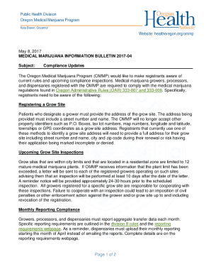 Fillable Online The Oregon Medical Marijuana Program (OMMP) would like ...