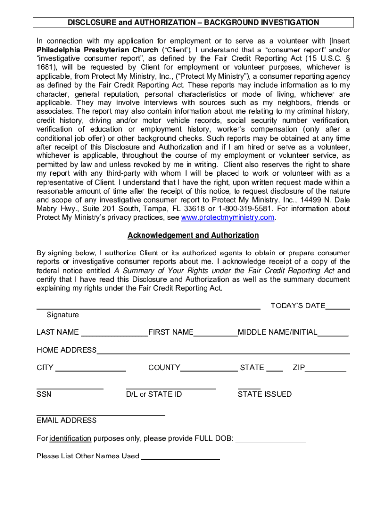 Fillable Online PDF DISCLOSURE and AUTHORIZATION TO OBTAIN ... - Rackcdn.com Fax Email Print ...